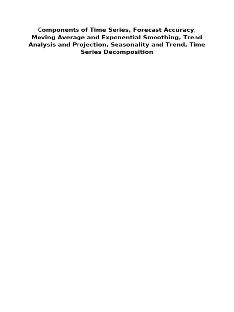 Time Series Analysis Pdf