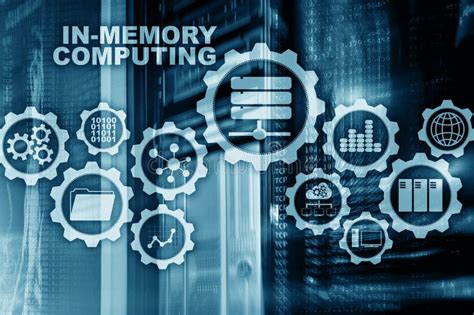 Blue In Memory Computing Technology Calculations Concept High