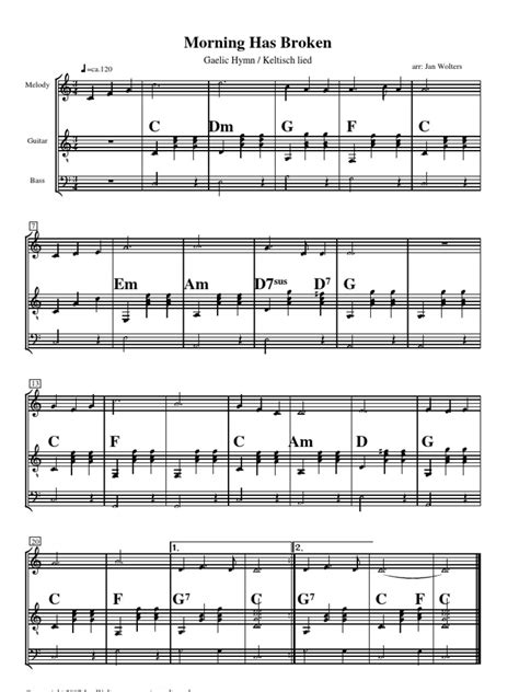 Morning Has Broken Sheet Music Pdf History