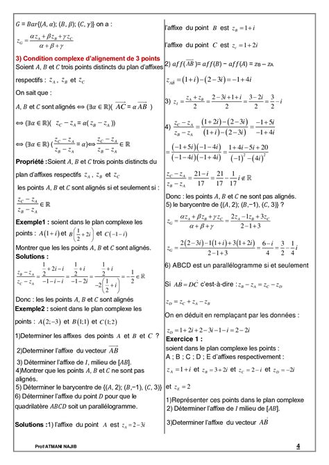 Nombres Complexes 1 Cours Et Exercices Corrigés Alloschool