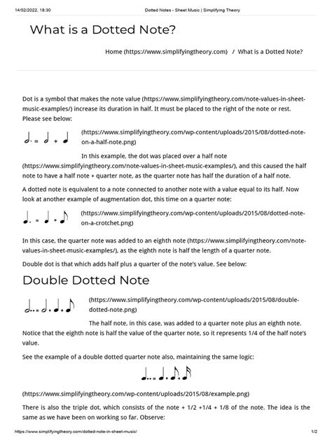Dotted Notes Sheet Music Simplifying Theory Pdf Mathematical Logic Mathematics