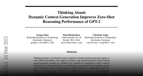Paper Page Thinking Aloud Dynamic Context Generation Improves Zero Shot Reasoning Performance