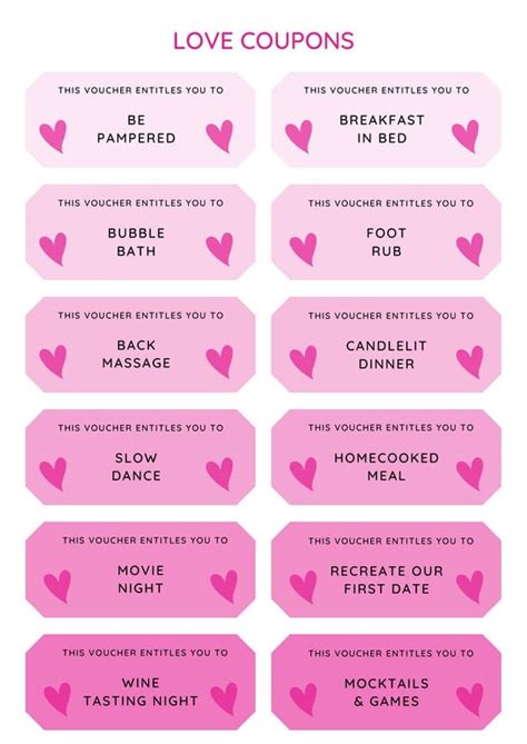 Free Printable Love Coupon Templates Canva