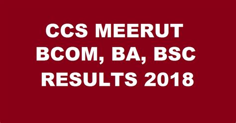 Ccsuresults Com CCS University BA B Com BSC Result