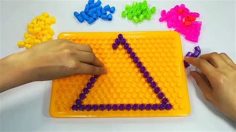 تعلم الألوان والأشكال للأطفال باستخدام لوحة الدبابيس Youtube