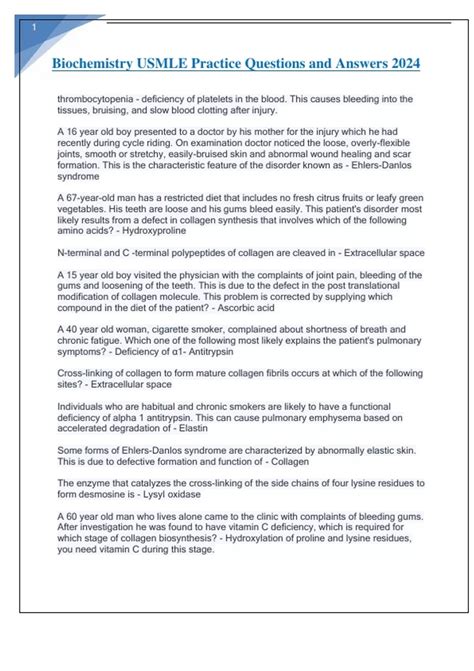 Biochemistry Usmle Practice Questions And Answers 2024 Usmle Stuvia Us