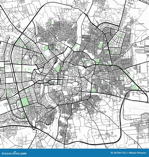 Map Of The City Of Aleppo Stock Illustration Illustration Of Circle