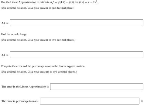 solved use linear approximation to estimate af f 11 03