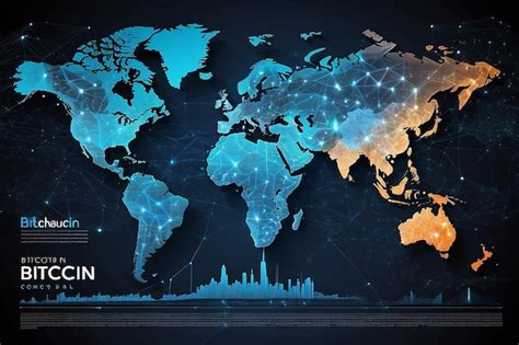 Premium Photo Global Abstract Bitcoin Crypto Currency Blockchain Technology World Map