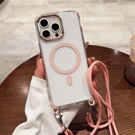 Clear Case For Iphone 16 Pro Max 69 With Shoulder Strap Magnetic