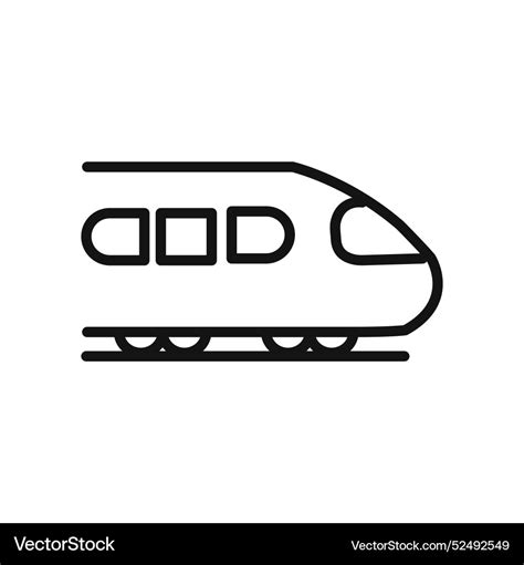 Subway High Speed Train Icon Linear Graphics Set Vector Image