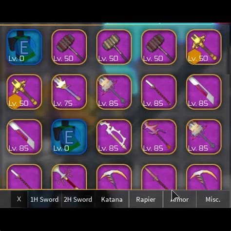 Other Swordburst 2 Inventory Roblox Game Item Gameflip