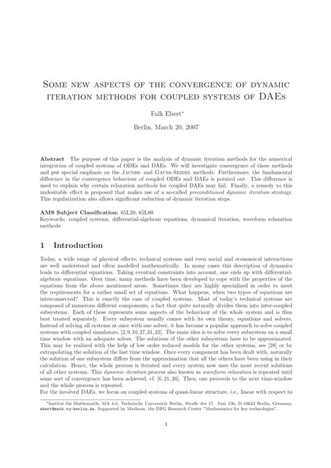 [pdf] some new aspects of the convergence of dynamic iteration methods