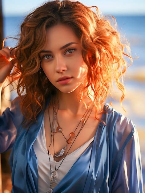Premium Ai Image Closeup Portrait Of Pretty Smiling Blonde Girl With