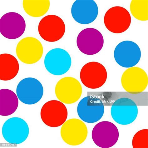흰색 배경에 다른 색상의 점입니다 다채로운 물방울 무늬 배경입니다 흰색의 템플릿 배경입니다 빨간색 파란색 보라색 청록색과 노란색 물방울 무늬 벡터 일러스트레이션 0명에 대한