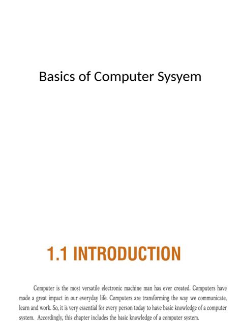 Basics Of Computer Sysyem Pdf