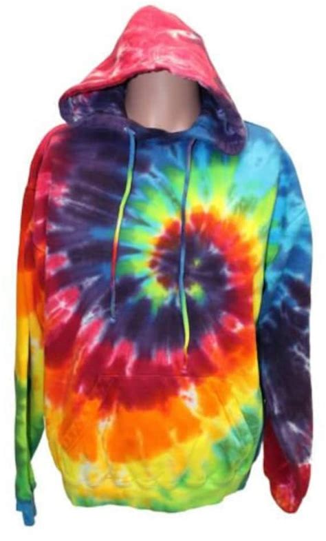 Rainbow Tie Dye Hoodie Rainbow Tie Dye Sweatshirt Tie Dye Etsy