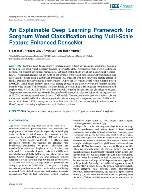 Pdf An Explainable Deep Learning Framework For Sorghum Weed Classification Using Multi Scale