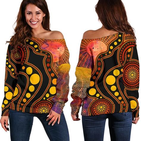 Aboriginal Women 8217 S Off Shoulder Sweater 8211 Australia Indigenous