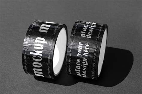 Premium Psd Sticker Roll Mockup Design