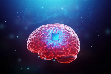 A Chip Implanted In The Brain Neurotechnology A Microprocessor Connected Electrically To Human