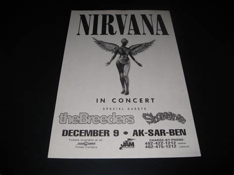 Rare Nirvana Original Flyer Poster From 1993 Omaha Show Breeders Shonen