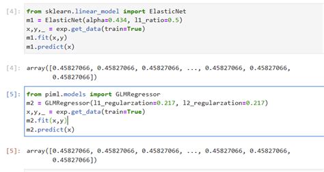 replicating sklearn elastic net results in piml · issue 26 · selfexplainml piml toolbox · github