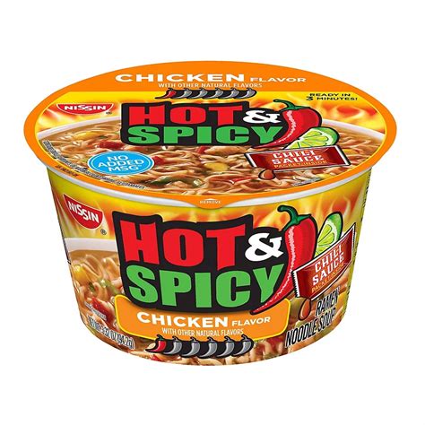 Nissin Hot And Spicy Chicken Flavored Noodle Bowl 6 Pack 3 32 Oz Each