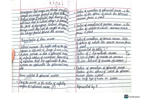 Solution Class 10 Physics Light Reflection And Refraction Handwritten