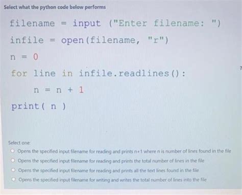 Solved Assume Infile Is The File Object Which Of The
