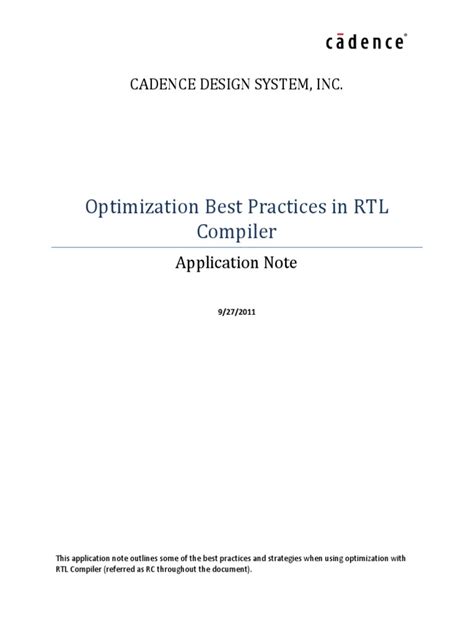 rc optimization best practices pdf top down and bottom up design program optimization