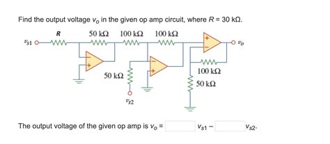 Solved Find The Output Voltage V In The Given Op Chegg Com