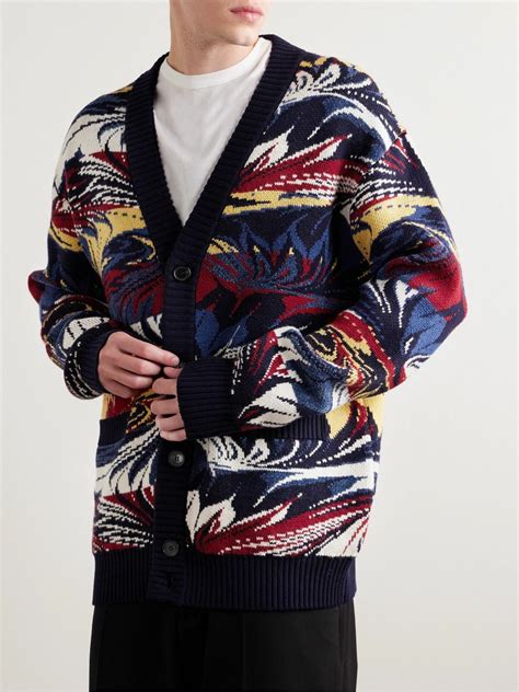 Missoni Jacquard Knit Wool Blend Cardigan Black Missoni