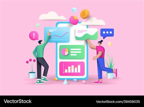 Modern 3d Of Data Analysis Royalty Free Vector Image