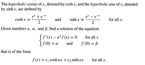 Solved The Hyperbolic Cosine Of X Denoted By Coshx And The