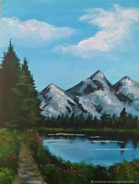 Как нарисовать горы акрилом 34 фото