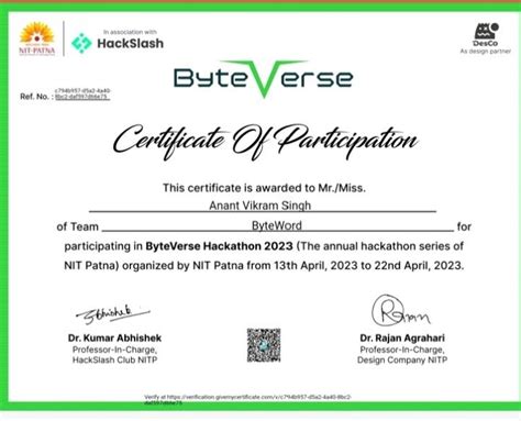 Anant Vikram Singh On Linkedin Byteverse Hacksslash Hackathon