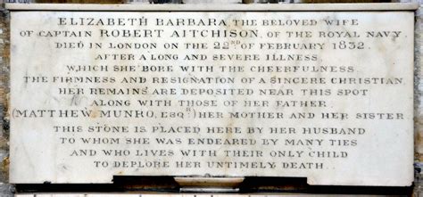 Memorial Wall Aitchison Elizabeth Barbara Munro Matthew Bath
