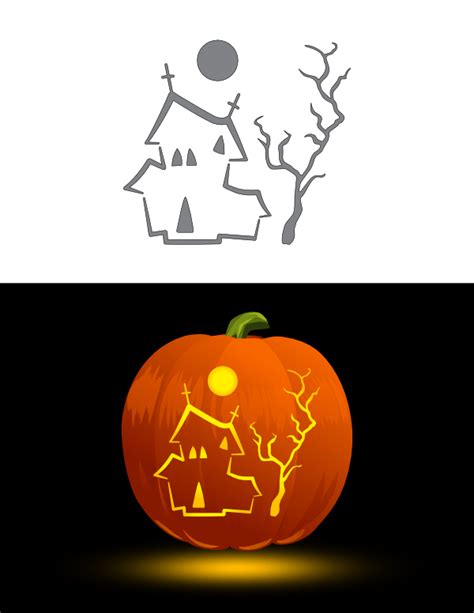 Haunted House Pumpkin Carving Templates