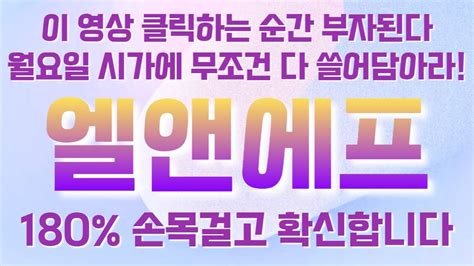 엘앤에프 주가전망 엘앤에프주가 엘앤에프전망 엘앤에프주가전망 Youtube