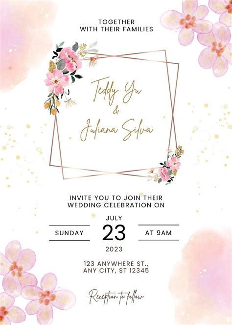 Editable Blank Wedding Invitation Templates