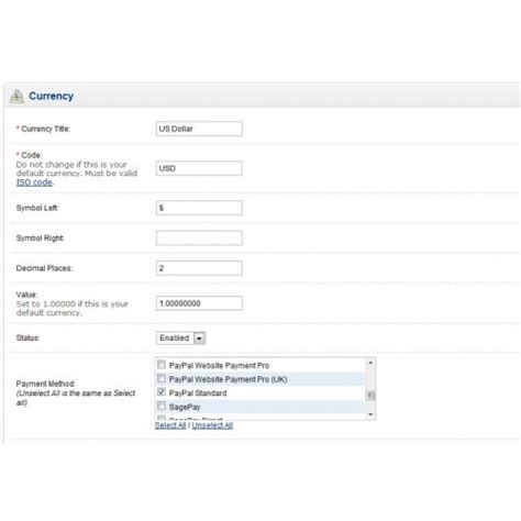 OpenCart Currency Payment Limit