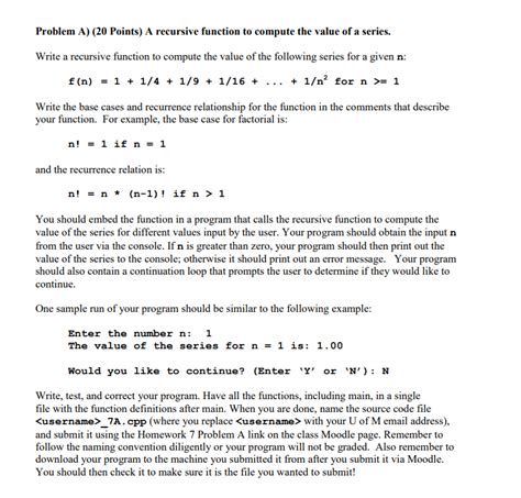 Solved Problem A 20 Points A Recursive Function To