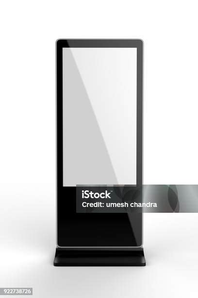 Wifi 네트워크 멀티 터치 바닥 서 Lcd 광고 디스플레이 디지털 간판 디스플레이 터치 모니터 3d 렌더링 그림입니다 3차원 형태에 대한 스톡 사진 및 기타 이미지