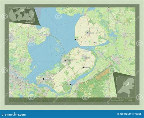 Flevoland Netherlands Osm Labelled Points Of Cities Stock Image