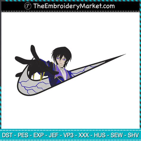 Lelouch Lamperouge X Nike Embroidery Designs File Anime Code Geass