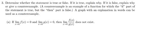 Solved 3 Determine Whether The Statement Is True Or False