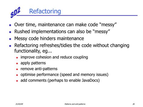 Ppt Patterns Anti Patterns Refactoring Powerpoint Presentation Free Download Id 1785482