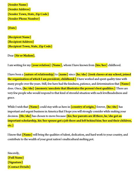 Letter Of Support For Immigration Template And Sample Letters