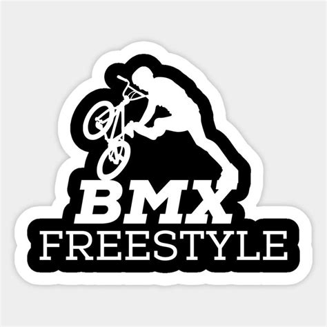 Bmx Freestyle Sticker Black And White Design